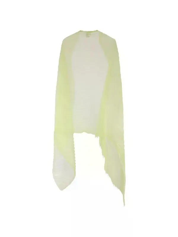 Issey Miyake Feather Ramie Pleats Stole Scarf - Green