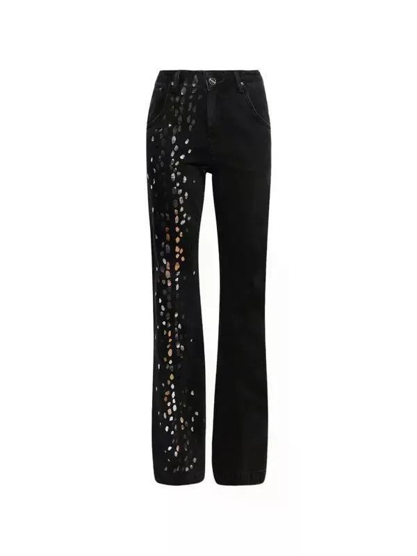 David Koma Speckled Foil Straight Leg Jeans