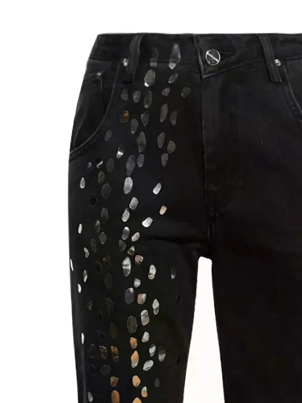 David Koma Speckled Foil Straight Leg Jeans