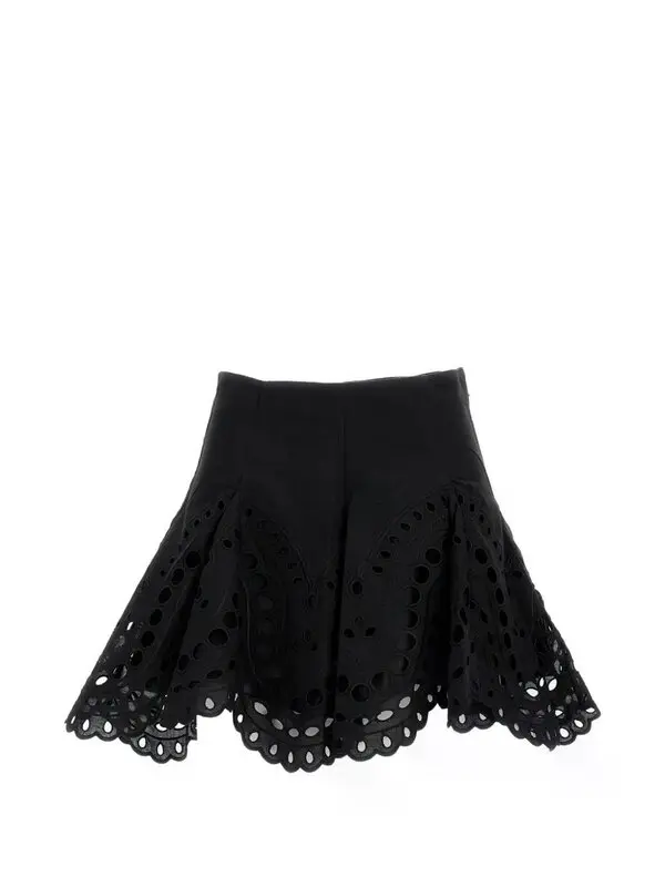 Charo Ruiz Ibiza Sail Scalloped-finish Mini Skirt - Black