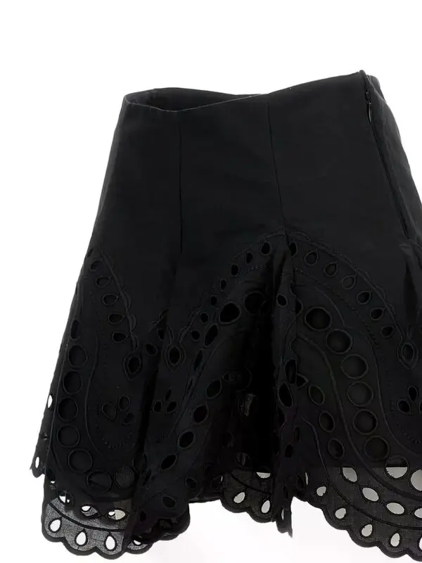 Charo Ruiz Ibiza Sail Scalloped-finish Mini Skirt - Black
