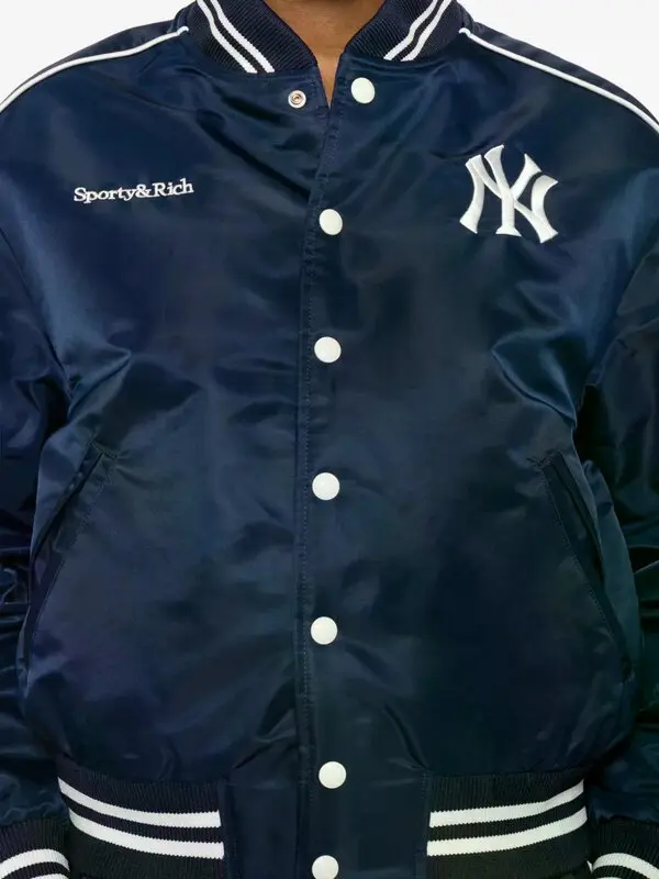 Sporty & Rich Logo-embroidered Bomber Jacket