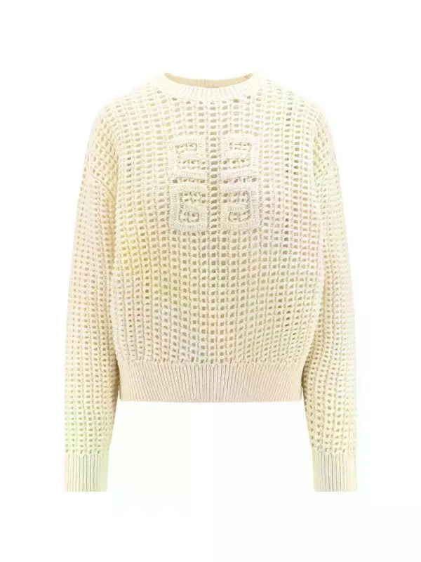 Givenchy Open-knit 4g Motif Sweater - White