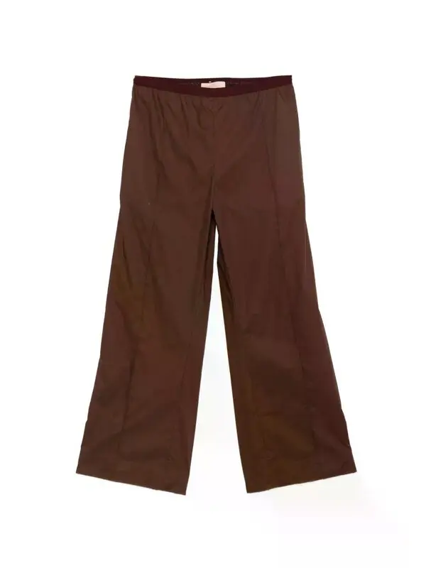 Plan C Seam Cotton Trousers - Brown