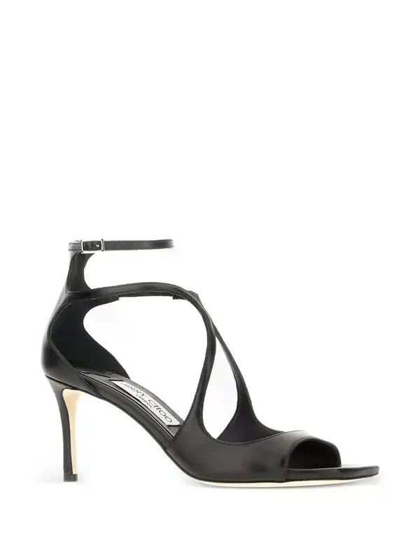 JIMMY CHOO Azia Leather Sandals - Black