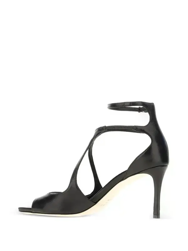 JIMMY CHOO Azia Leather Sandals - Black