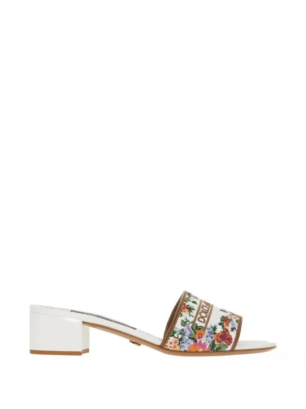 Dolce & Gabbana Floral Pattern Heeled Sandals