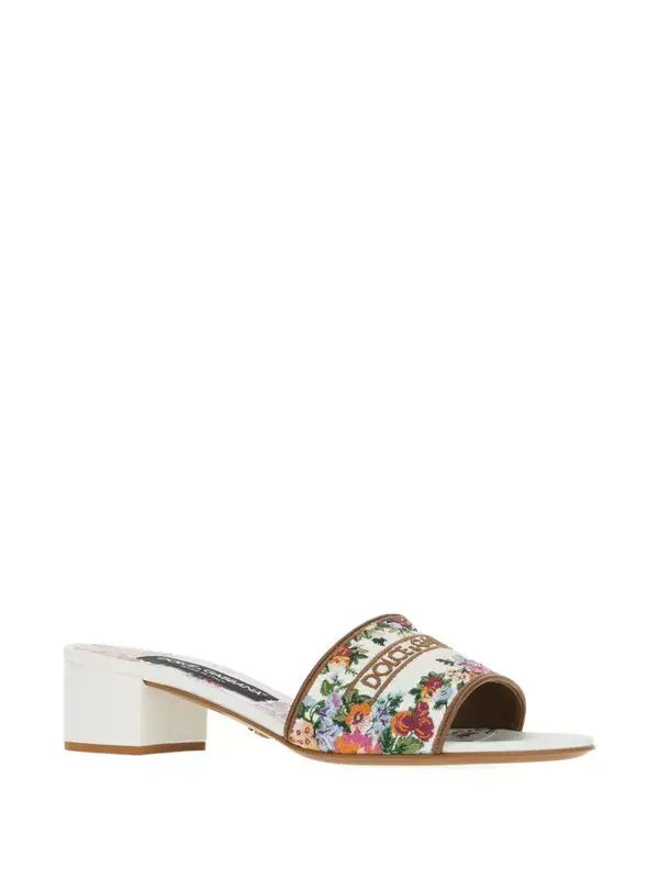 Dolce & Gabbana Floral Pattern Heeled Sandals