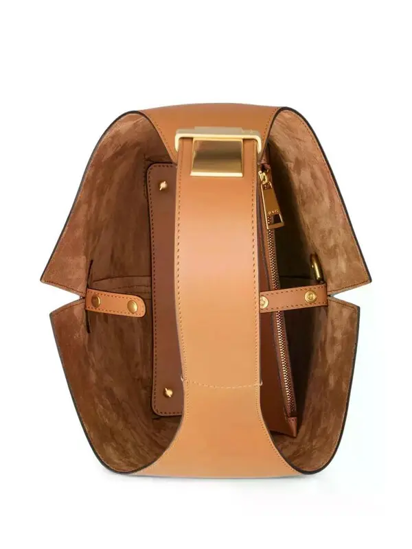 TOD'S Small Folio Leather Shoulder Bag - Brown