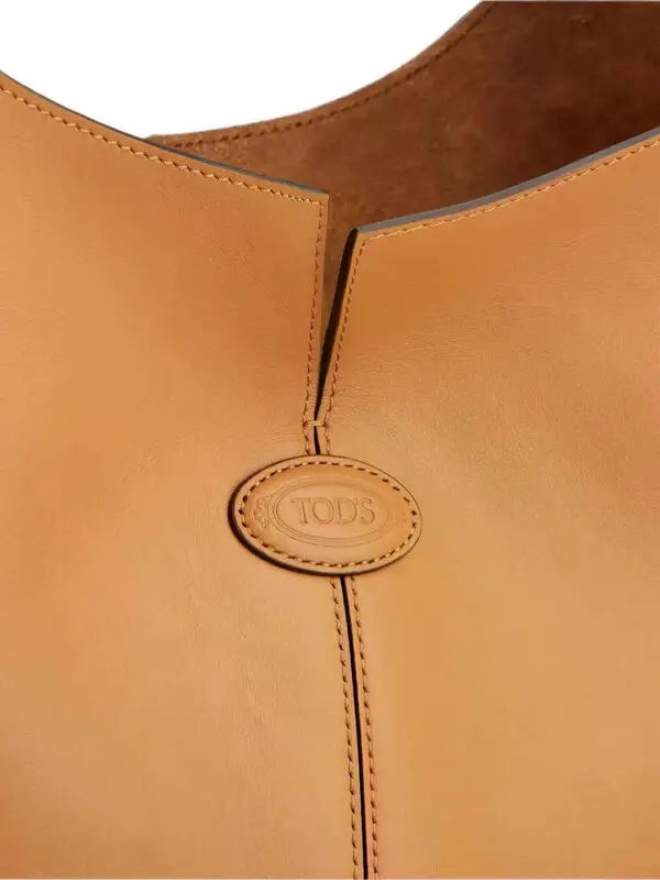 TOD'S Small Folio Leather Shoulder Bag - Brown