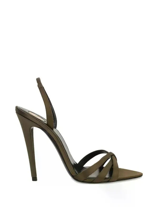 Saint Laurent Criss-cross Strap Sandals - Brown