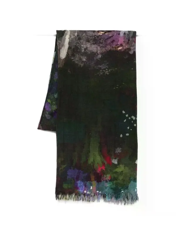 YAVI Print Fringed Scarf