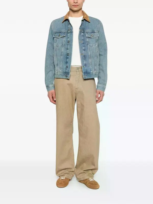 Jacob Cohen Leather-collar Jacket - Blue