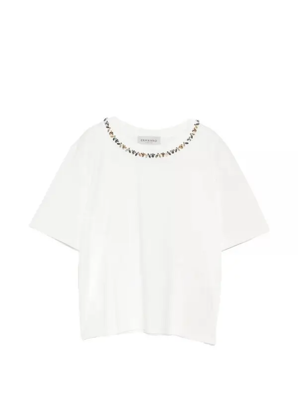 ERMANNO FIRENZE Embellished Crew-neck T-shirt