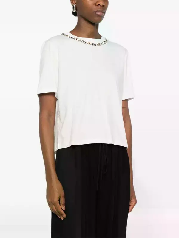 ERMANNO FIRENZE Embellished Crew-neck T-shirt