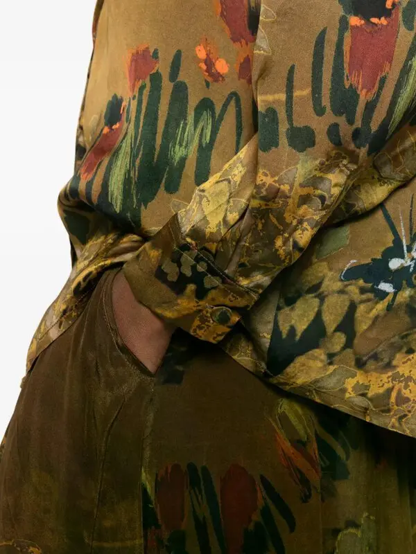 YAVI Floral Print Pleated Skirt
