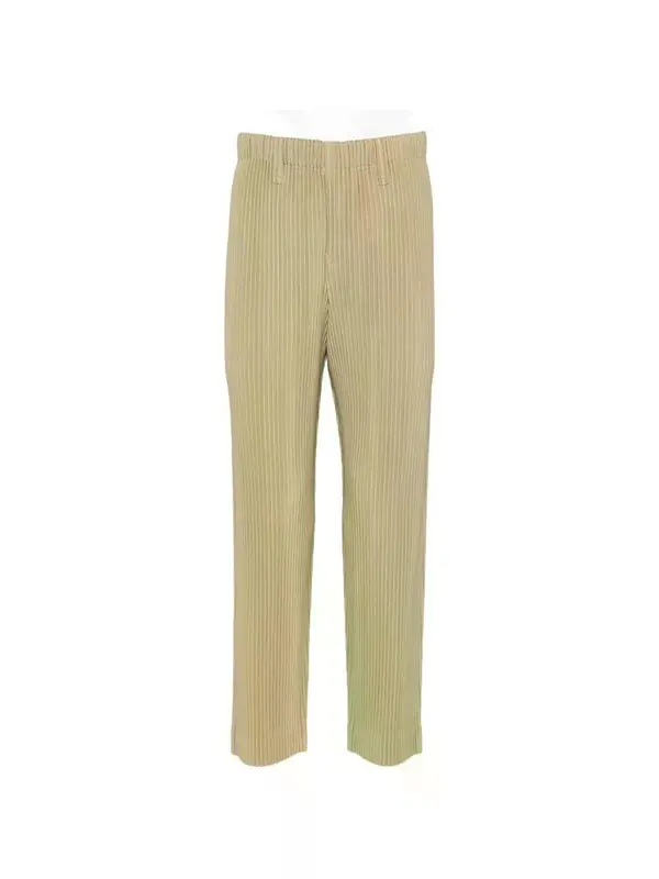 Issey Miyake Pleated Tapered Trousers - Green