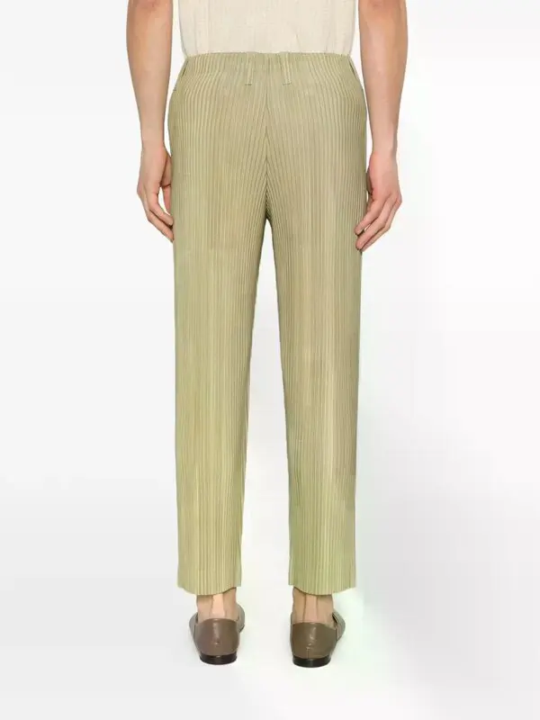 Issey Miyake Pleated Tapered Trousers - Green