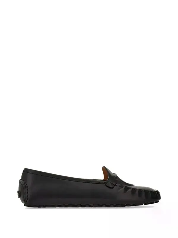 FERRAGAMO Gancini Detail Driver Loafers - Black
