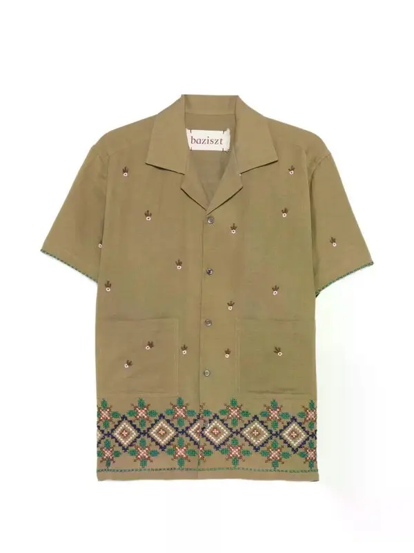 BAZISZT Hem-embroidered Shirt