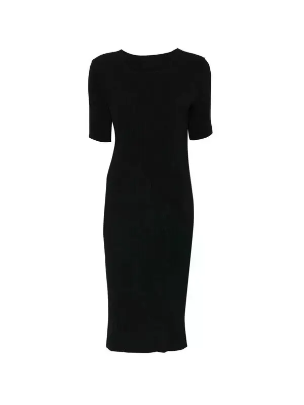 Issey Miyake Pleated Midi Dress - Black