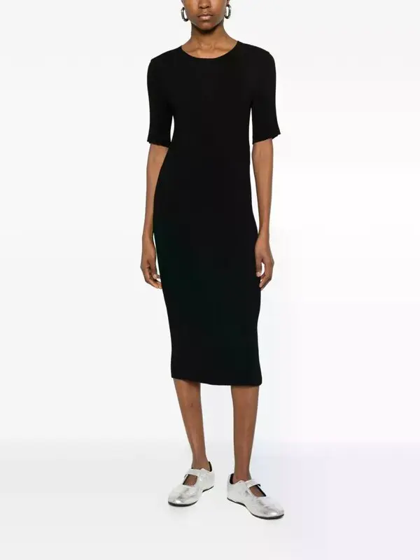 Issey Miyake Pleated Midi Dress - Black