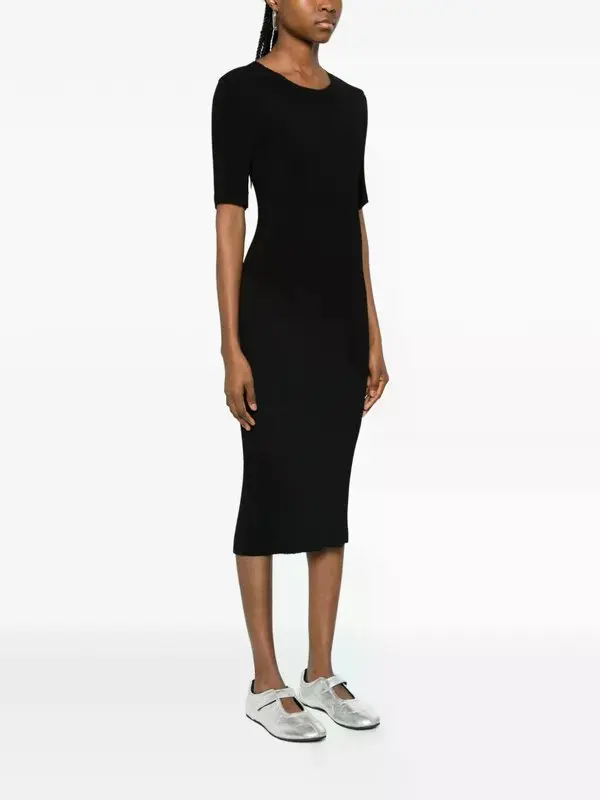 Issey Miyake Pleated Midi Dress - Black