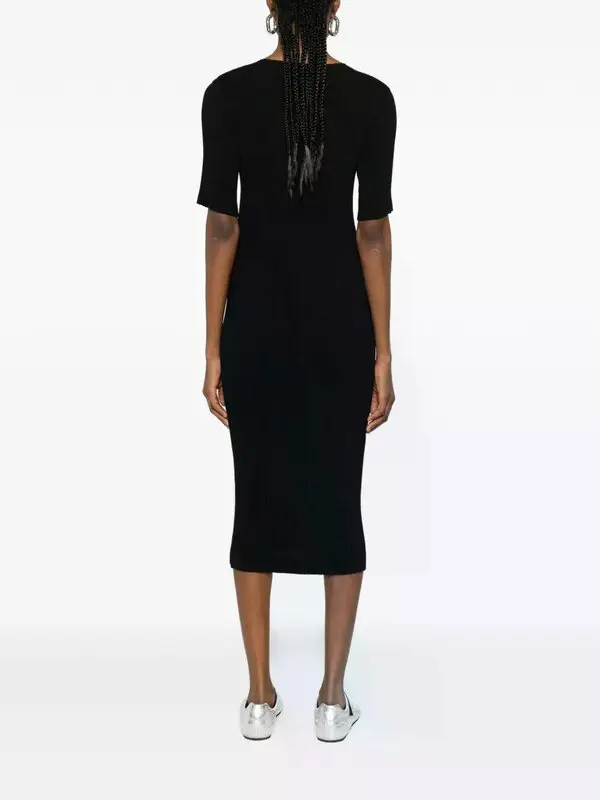 Issey Miyake Pleated Midi Dress - Black