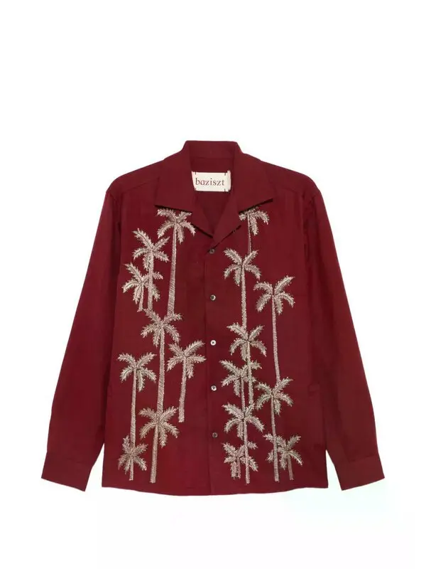 BAZISZT Palm-tree Shirt - Red
