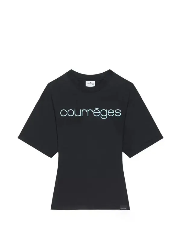 COURREGES Logo-print T-shirt - Black