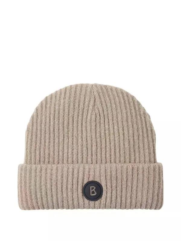 Bogner Gustav Ribbed Logo-patch Beanie Hat - Neutrals