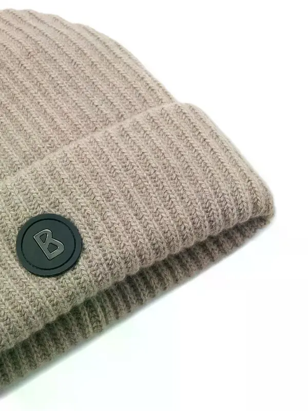Bogner Gustav Ribbed Logo-patch Beanie Hat
