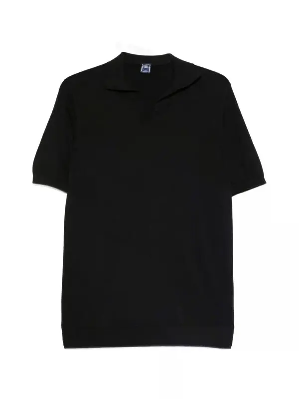 Fedeli Short-sleeve Polo Shirt - Black