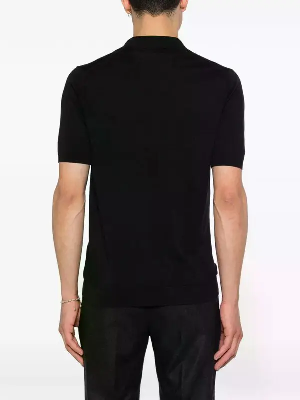 Fedeli Short-sleeve Polo Shirt - Black