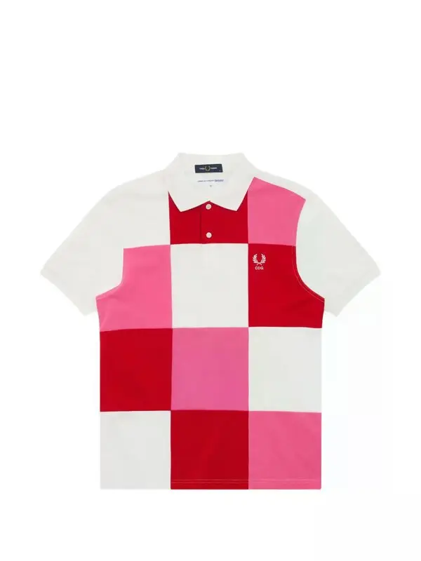 Comme Des Garçons X Fred Perry Checked Polo Shirt - White
