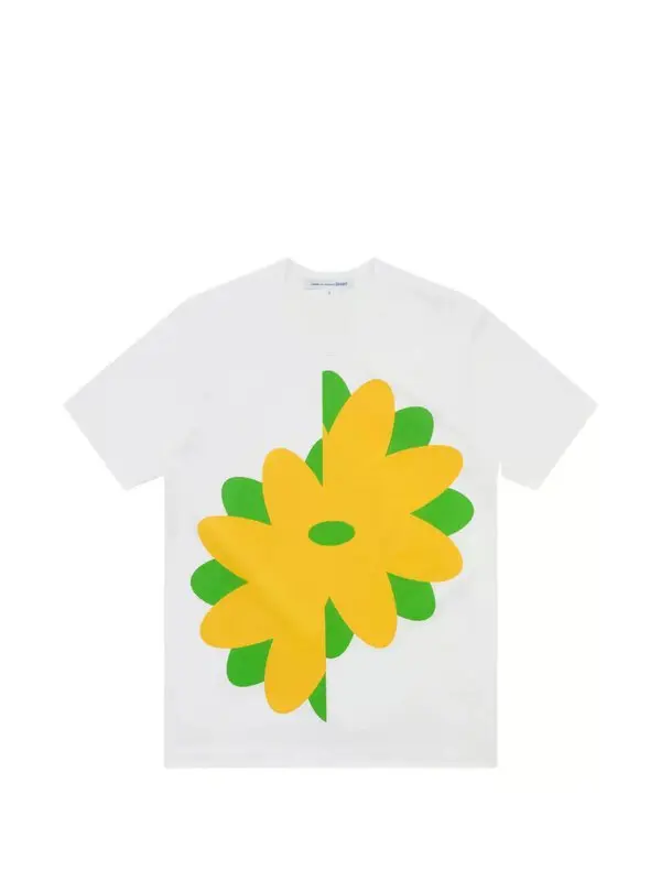 Comme Des Garçons Floral-print T-shirt - White