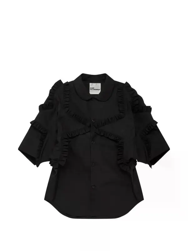 Noir Kei Ninomiya Ruffled-trim Short-sleeve Shirt