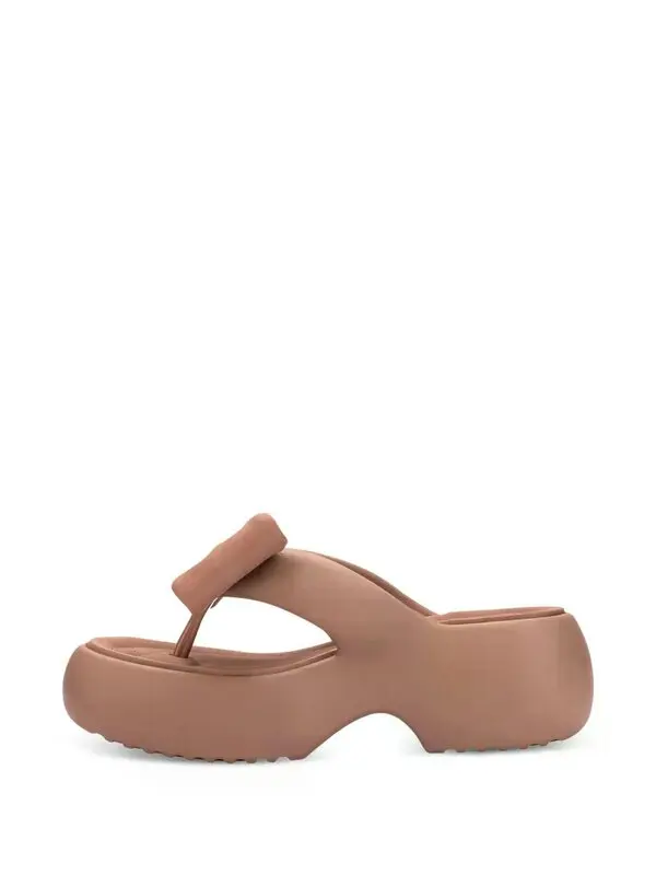 Melissa Free Fuzzy Platform Bow Flip-flops
