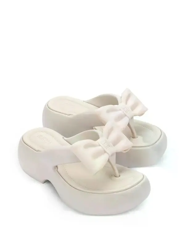 Melissa Free Fuzzy Platform Bow Flip-flops