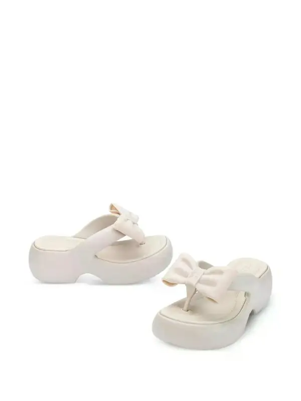 Melissa Free Fuzzy Platform Bow Flip-flops