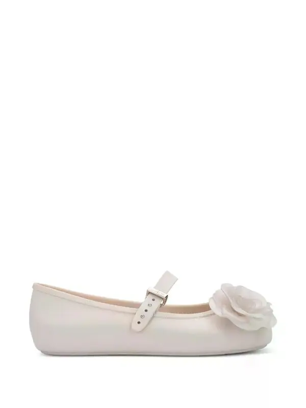 Melissa Floral-detail Ballet Flats - Neutrals