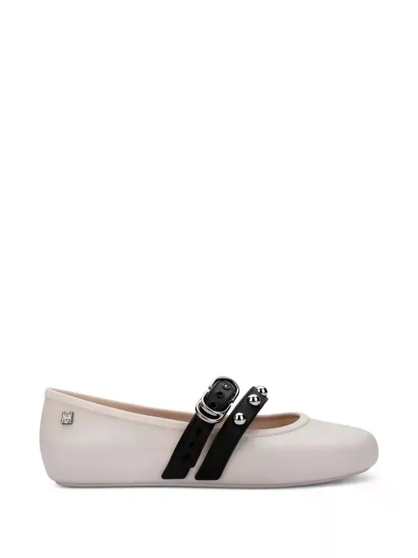 Melissa Studded Buckle Ballet Flats - Neutrals