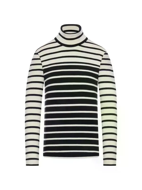 TOTEME Striped Turtleneck Sweater - Black