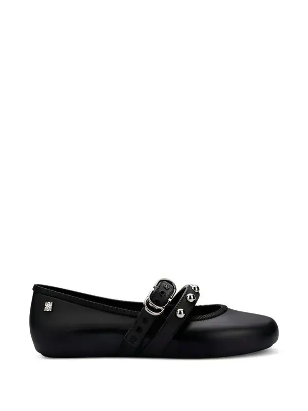 Melissa Studded Buckle Ballet Flats - Black