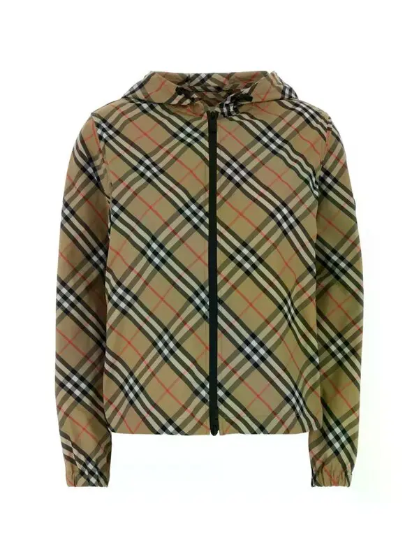 Burberry Checked Hooded Jacket