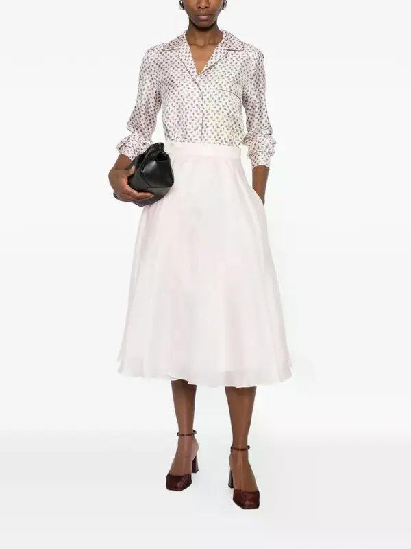 Max Mara Silk A-line Skirt - Pink