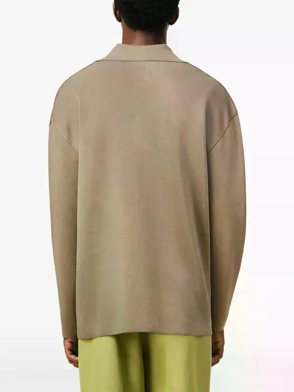 AMI Paris Wool Long Sleeves Polo - Neutrals