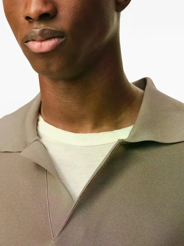 AMI Paris Wool Long Sleeves Polo - Neutrals