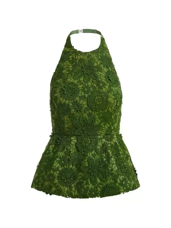 Essentiel Antwerp Floral Lace Halter Top - Green