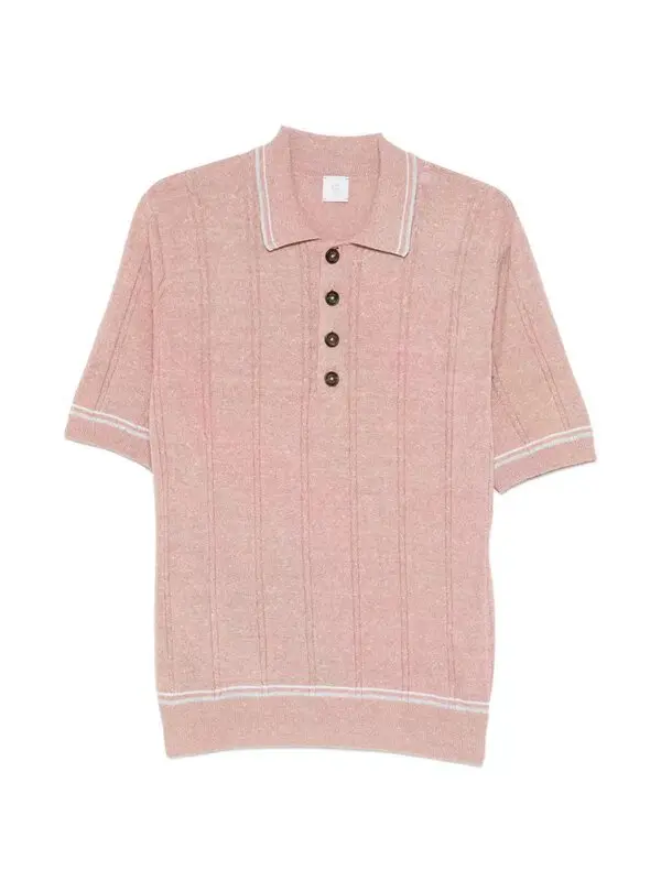 Eleventy Buttoned Knitted Polo Shirt